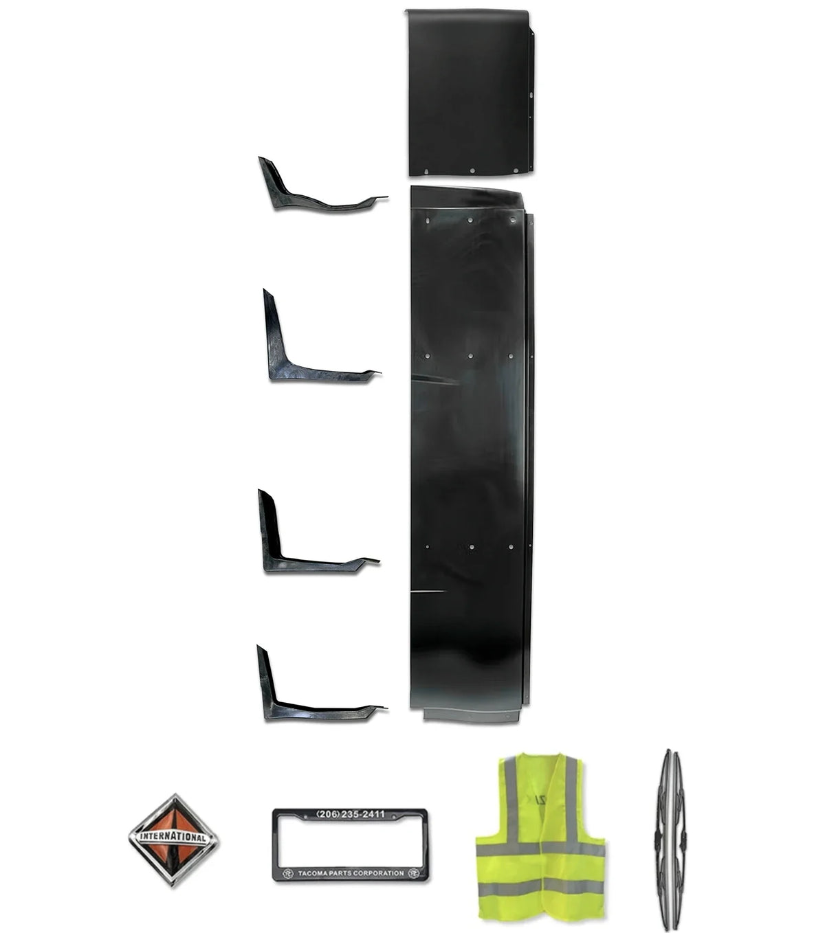 Top and Lower Wind Fairing Cab Extenders w/Brackets Driver Internation ...
