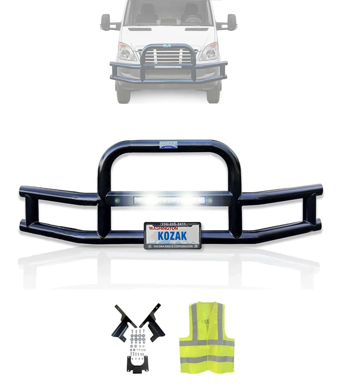 3" Grille Guard with LED Bar 2007-2013 Freightliner Sprinter | Kozak Parts